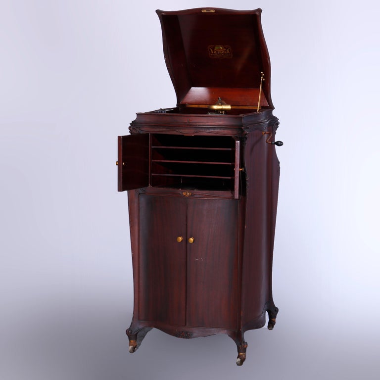 Antique Victor Victrola XVII Mahogany Floor Model Phonograph, Circa ...