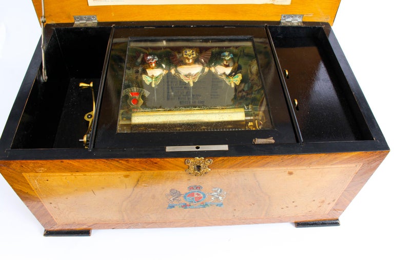 Antique Victorian 10 Aires BH&A 3 Bells Music Box Swiss Movement 19th ...