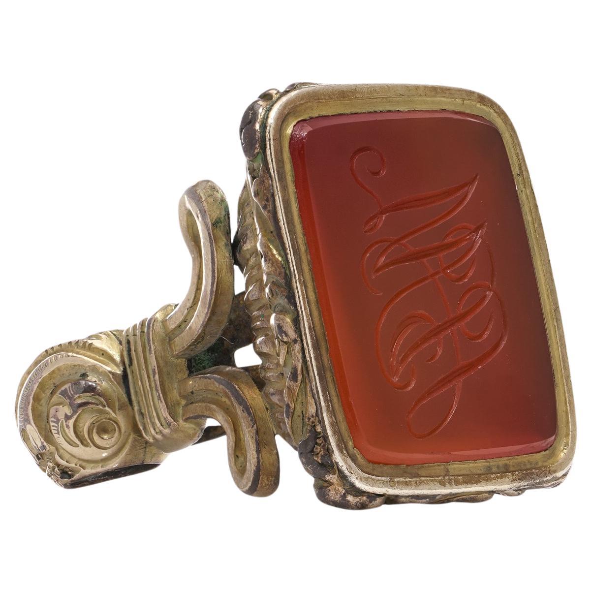 Antique Victorian 18kt Gold Amethyst Seal Fob Pendant For Sale at 1stDibs