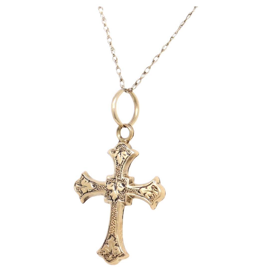 Antique Victorian 14 Karat Gold Cross or Crucifix Charm or Pendant For ...