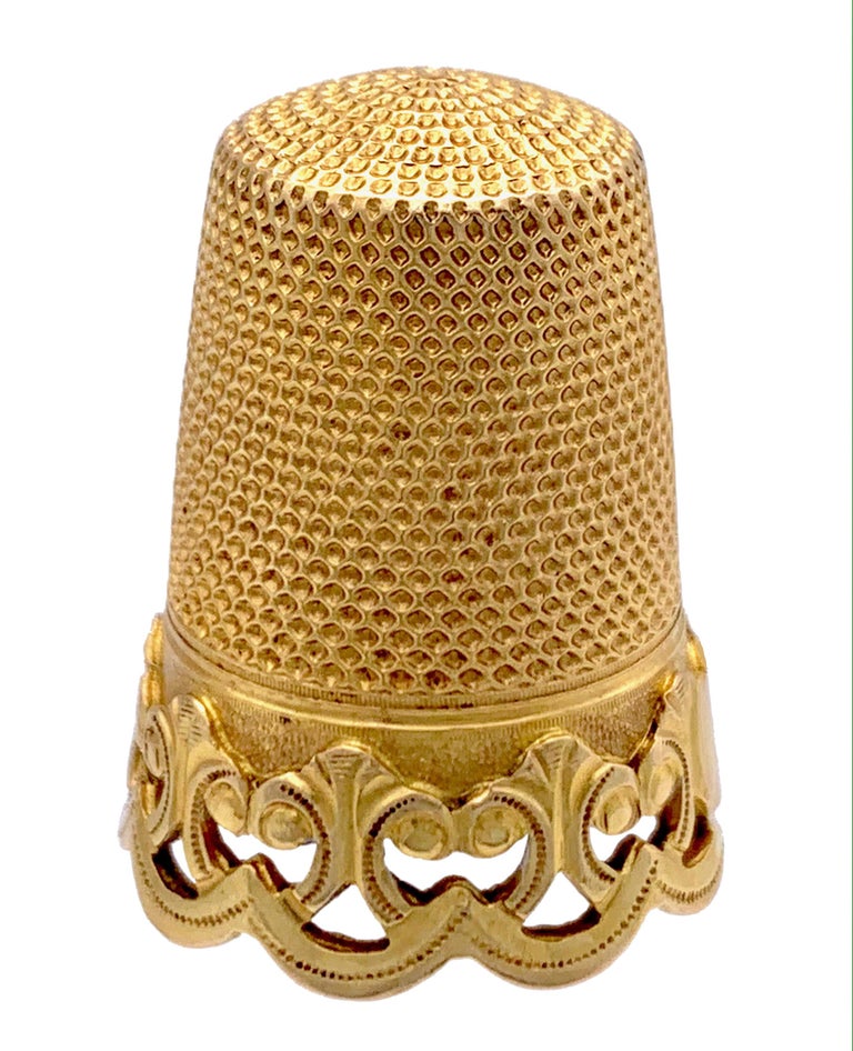 Antique Victorian 14 Karat Gold Thimble Heart at 1stDibs