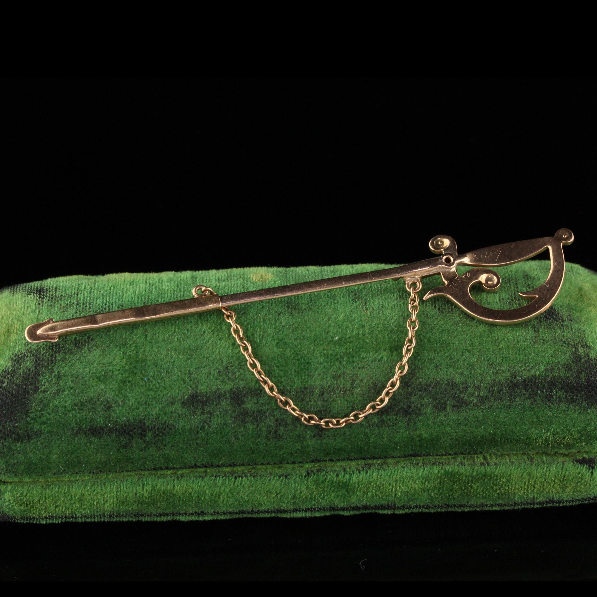 Antique Victorian 14 Karat Rose Gold Pearl Sword Pin Brooch at 1stDibs ...