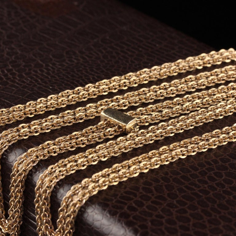 Antique Victorian 14k Yellow Gold Cable Link Chain Necklace For Sale at ...