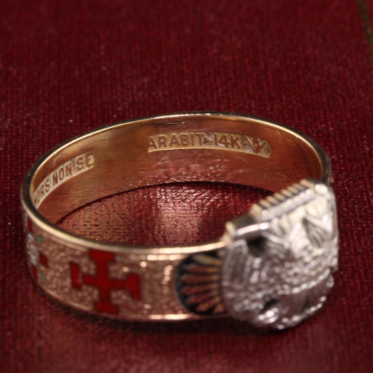 Antique Victorian 14K Yellow Gold Masonic 32nd Degree Order Ring at ...