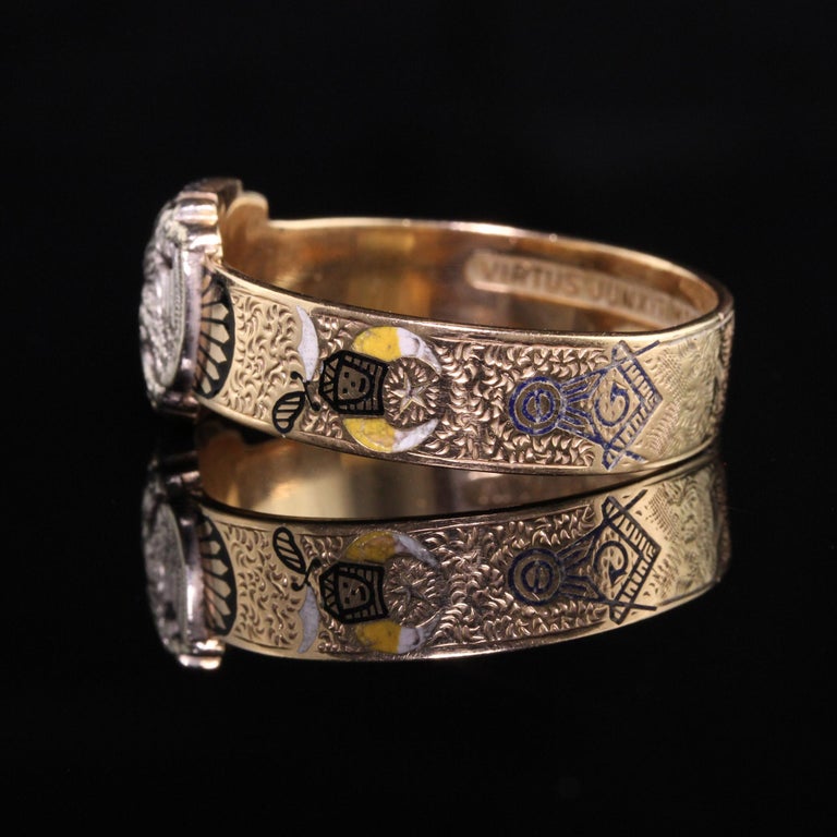 Antique Victorian 14K Yellow Gold Masonic 32nd Degree Order Ring at ...