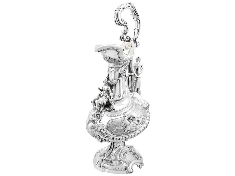 Antique Victorian 1843 Sterling Silver Wine Ewer For Sale at 1stDibs