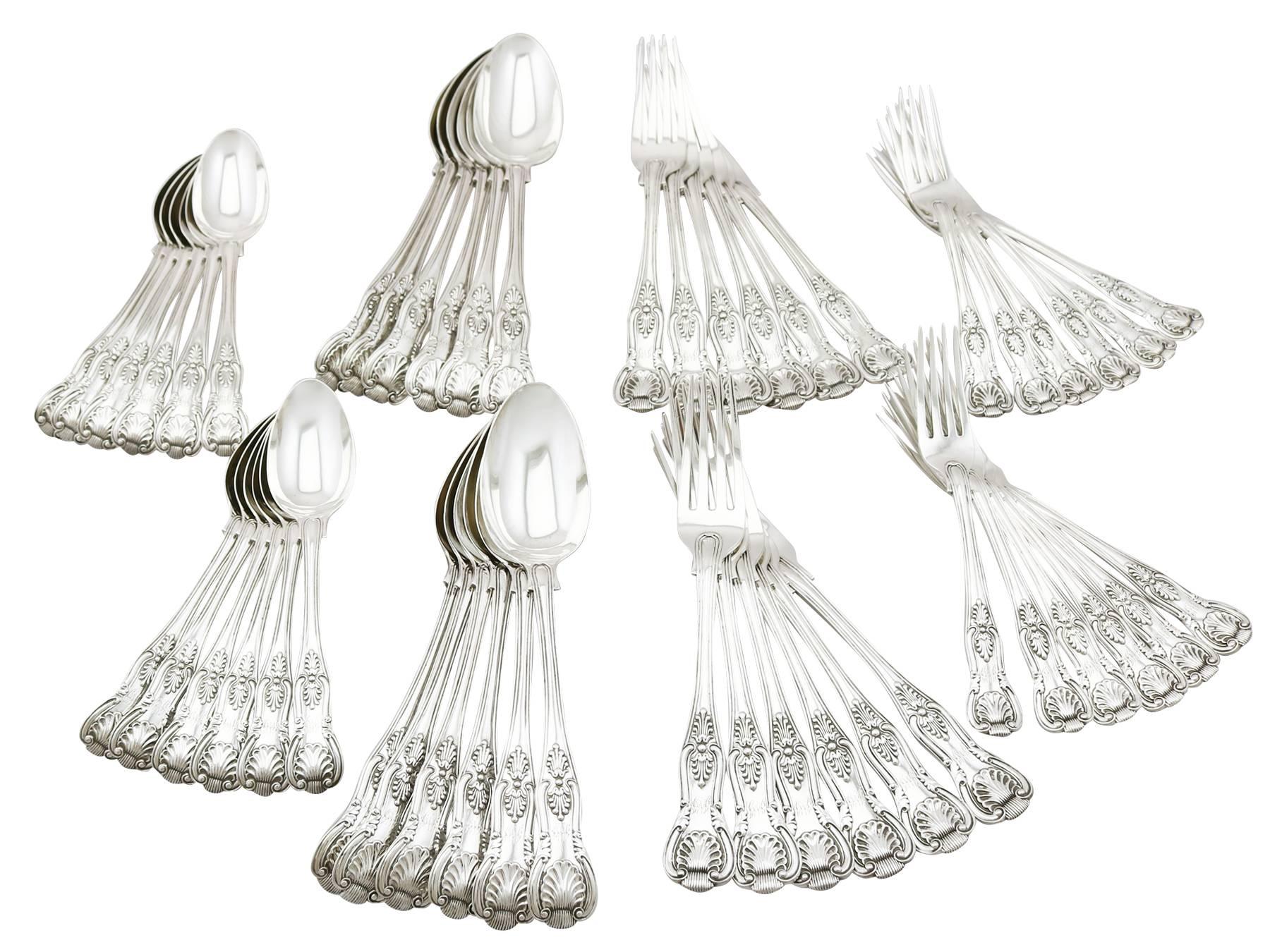 Antique Victorian 1850s Sterling Silver Flatware Service at 1stDibs