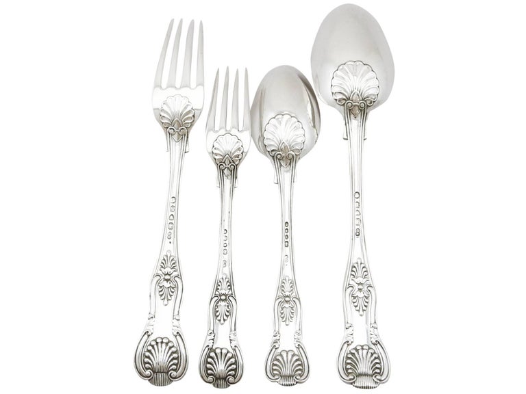Antique Victorian 1850s Sterling Silver Flatware Service at 1stDibs