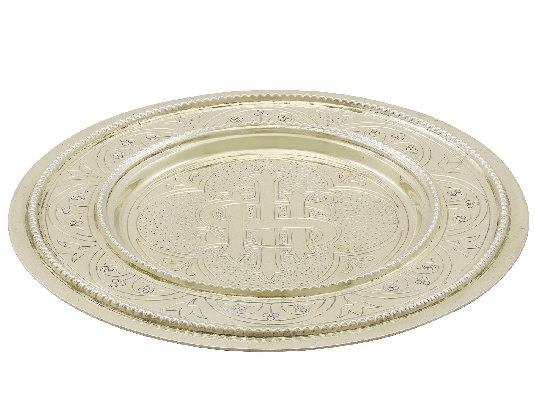 Antique Victorian Sterling Silver Gilt and Cranberry Glass Communion ...