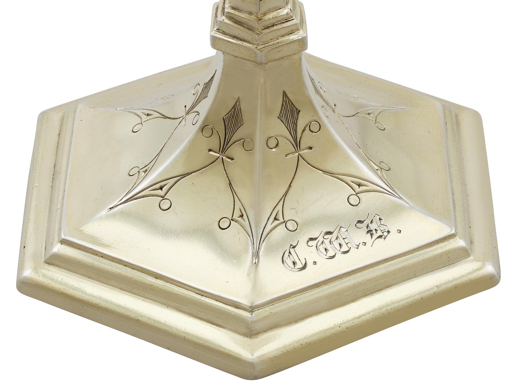 Antique Victorian Sterling Silver Gilt and Cranberry Glass Communion ...