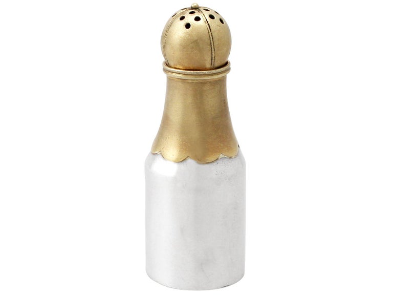 Antique Victorian 1884 English Sterling Silver Peppers For Sale at 1stDibs