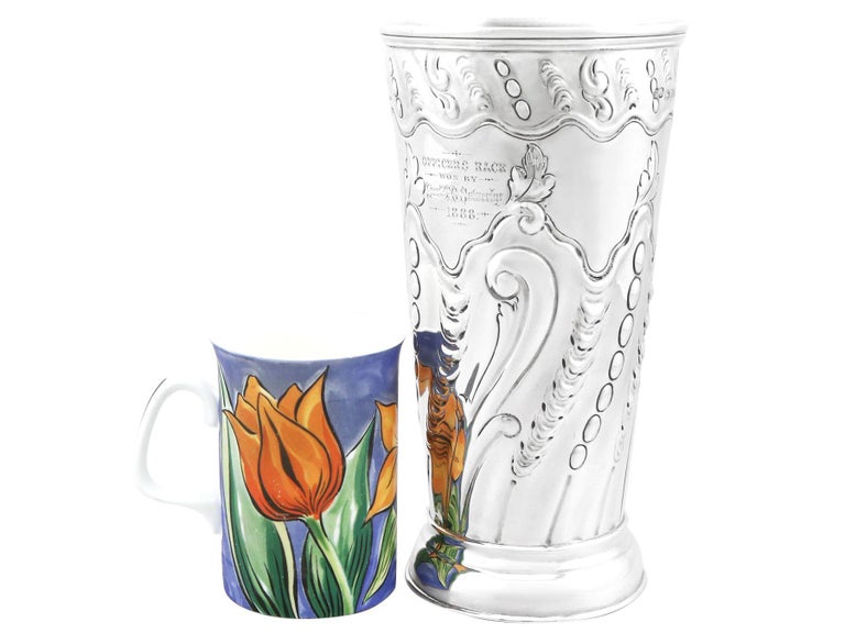 Antique Victorian 1887 Sterling Silver Vase by Frederick Elkington and ...