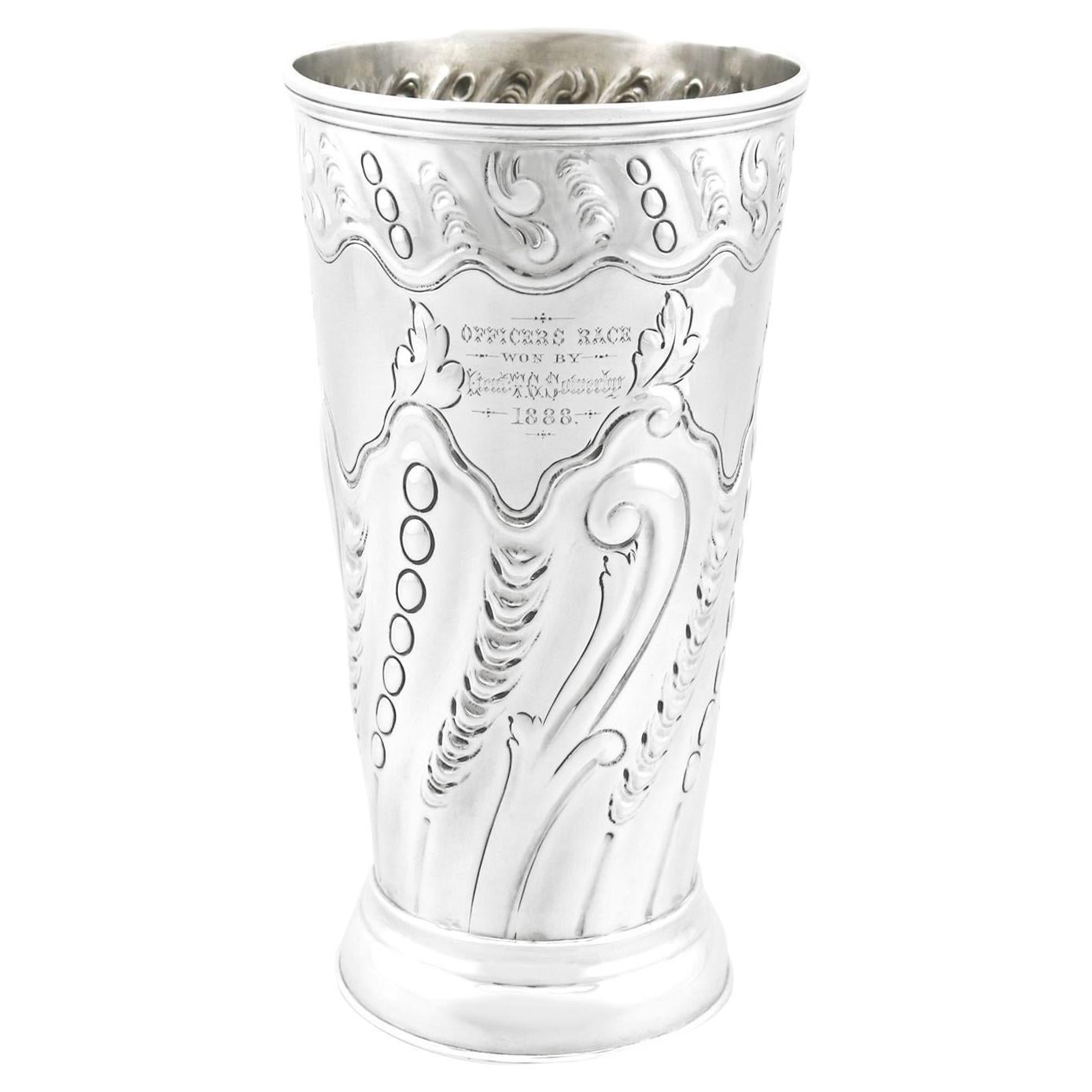 Antique Victorian 1887 Sterling Silver Vase by Frederick Elkington and ...