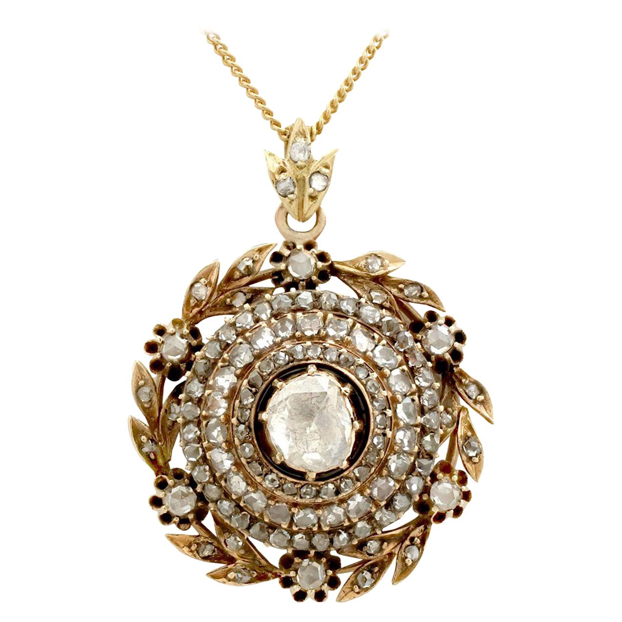 Antique Victorian 1890s Mabe Pearl and Diamond Yellow Gold Pendant For ...