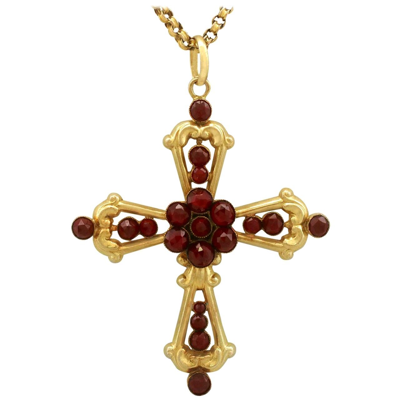 Victorian Scottish Celtic Cross Gold and Hardstone Pendant at 1stDibs