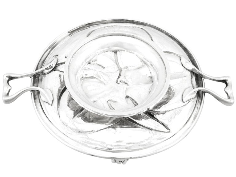 Antique Victorian 1890s Sterling Silver Water Lily Inkwell For Sale at ...