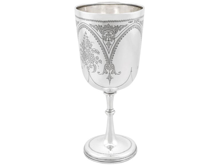 Antique Victorian 1895 Sterling Silver Goblet For Sale at 1stDibs