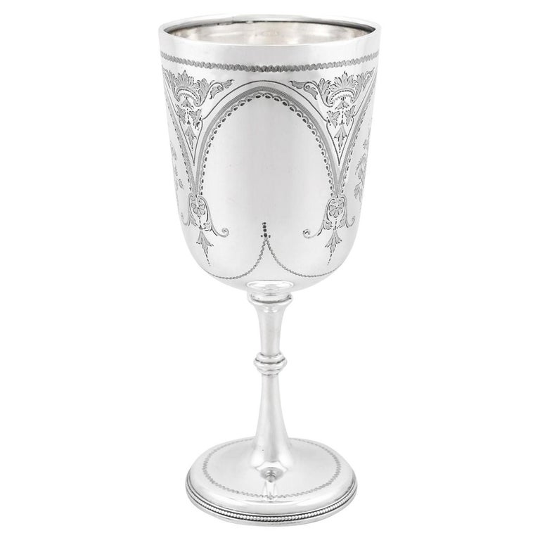 Antique Victorian 1895 Sterling Silver Goblet For Sale at 1stDibs