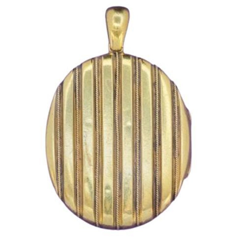 Antique Victorian 18 Carat Gold Locket Hand Painted Photograph, circa ...