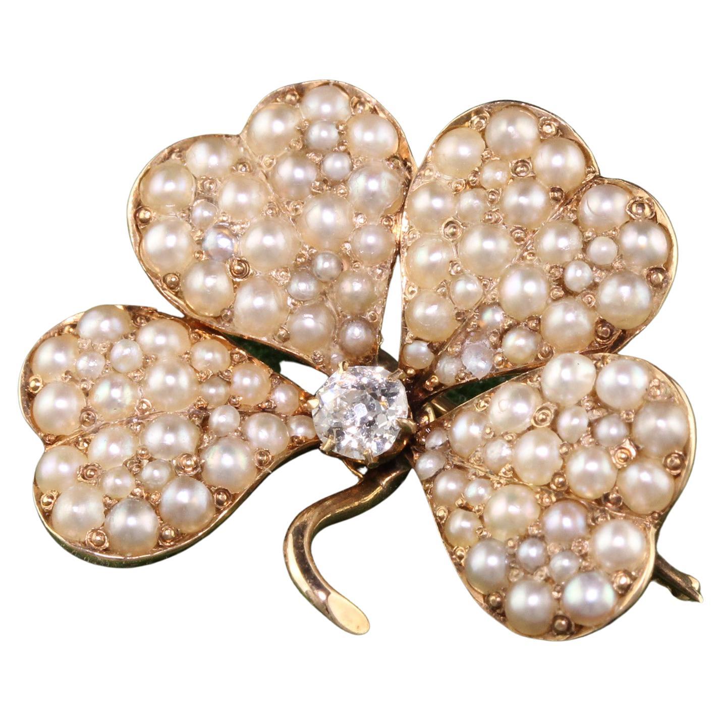 Four Leaf Clover Pin/Pendant at 1stDibs | 4 leaf clover pin