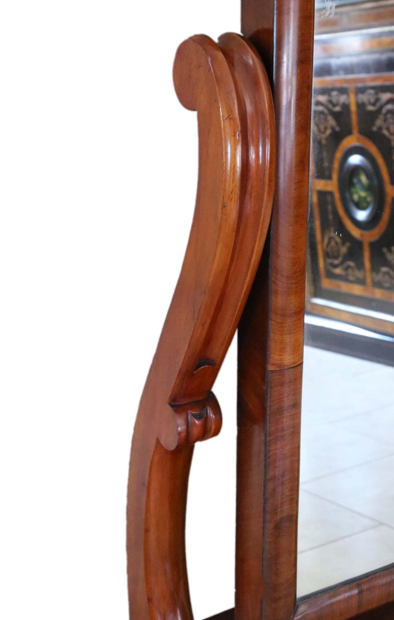 Antique Victorian 19th Century Mahogany Cheval Mirror For Sale at 1stDibs