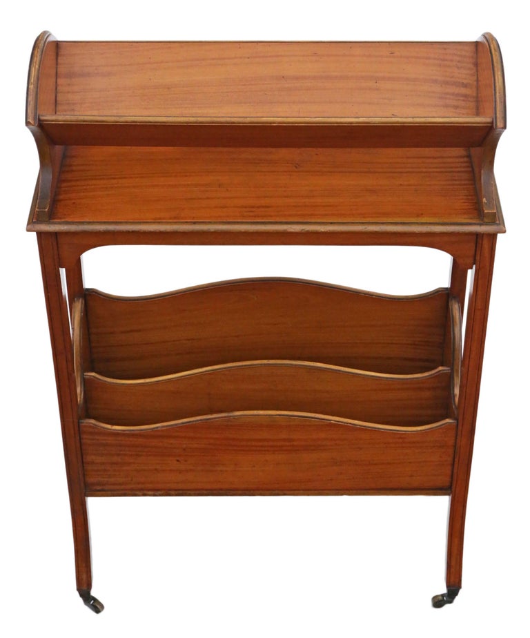 Antique Victorian 19th Century Satin Walnut Bookcase Book Trough at 1stDibs