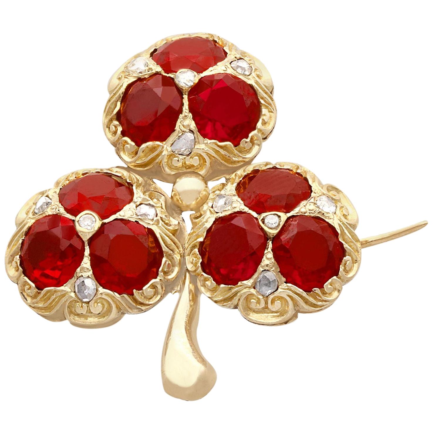 Victorian Era Diamond Gold Clover Brooch For Sale at 1stDibs ...
