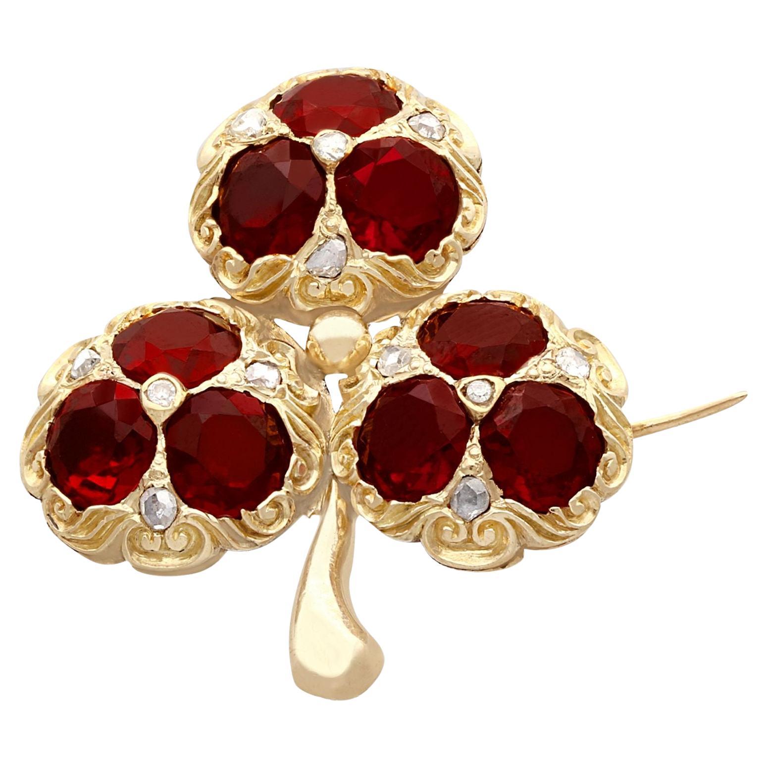 Victorian 1860 Renaissance Revival 2.20 Carat Garnet Yellow Gold Brooch ...