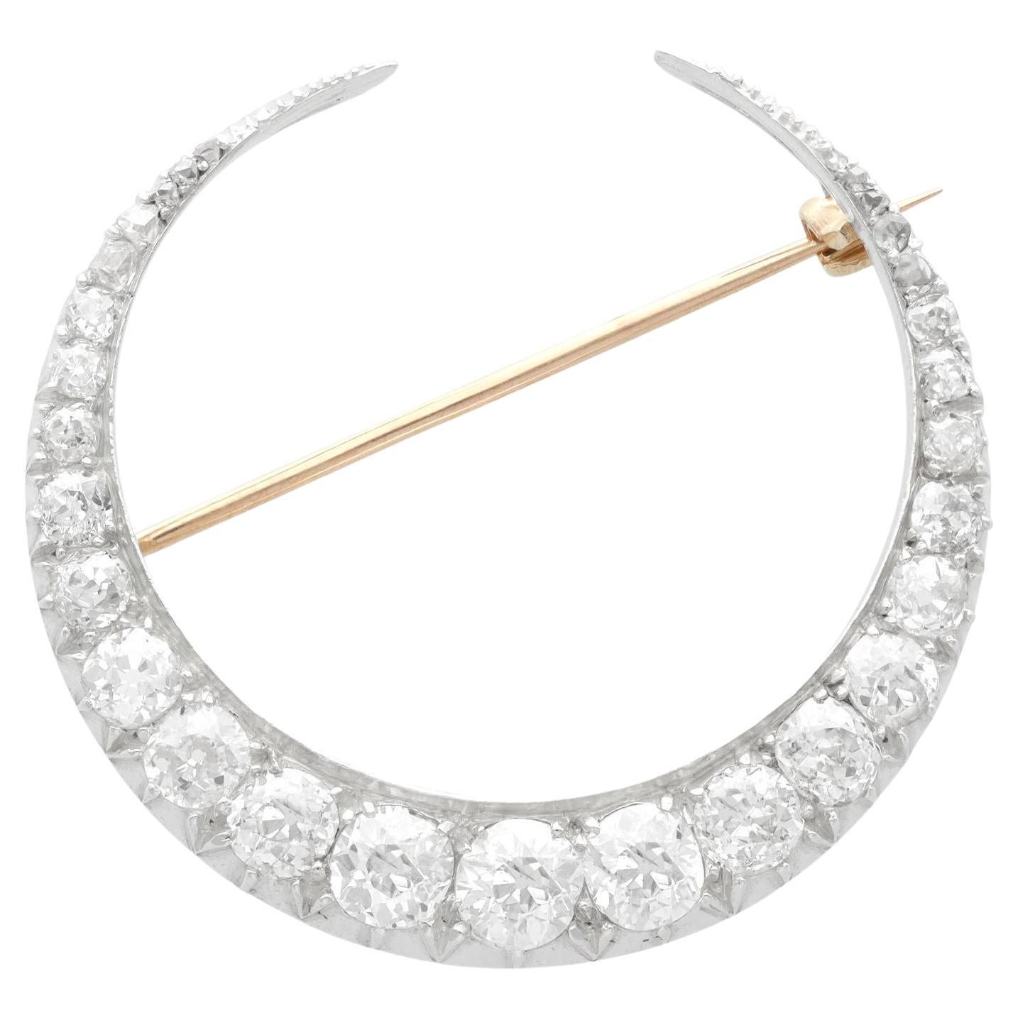 Antique English Victorian Diamond Crescent Brooch For Sale at 1stDibs ...