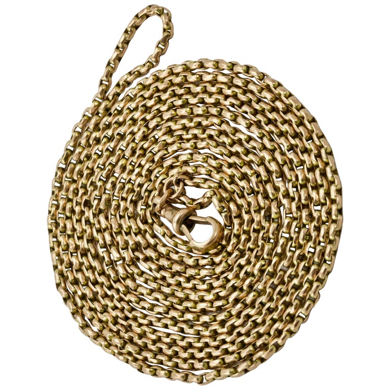 Antique Victorian 9 Carat Gold Long Guard Chain, circa 1880s at 1stDibs