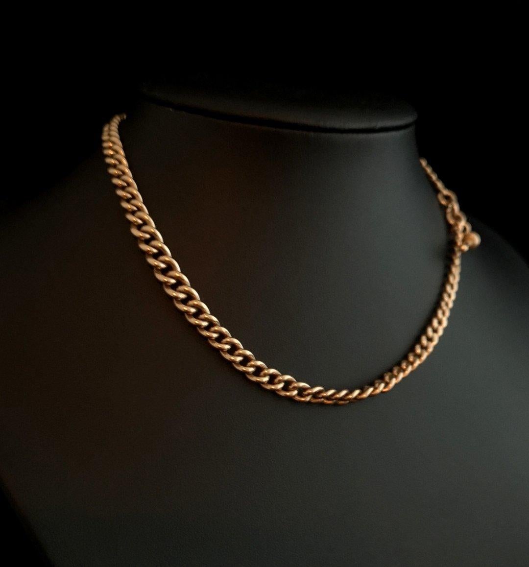 Antique Victorian 9 Karat Rose Gold Albert Chain, T Bar, c1900 at ...