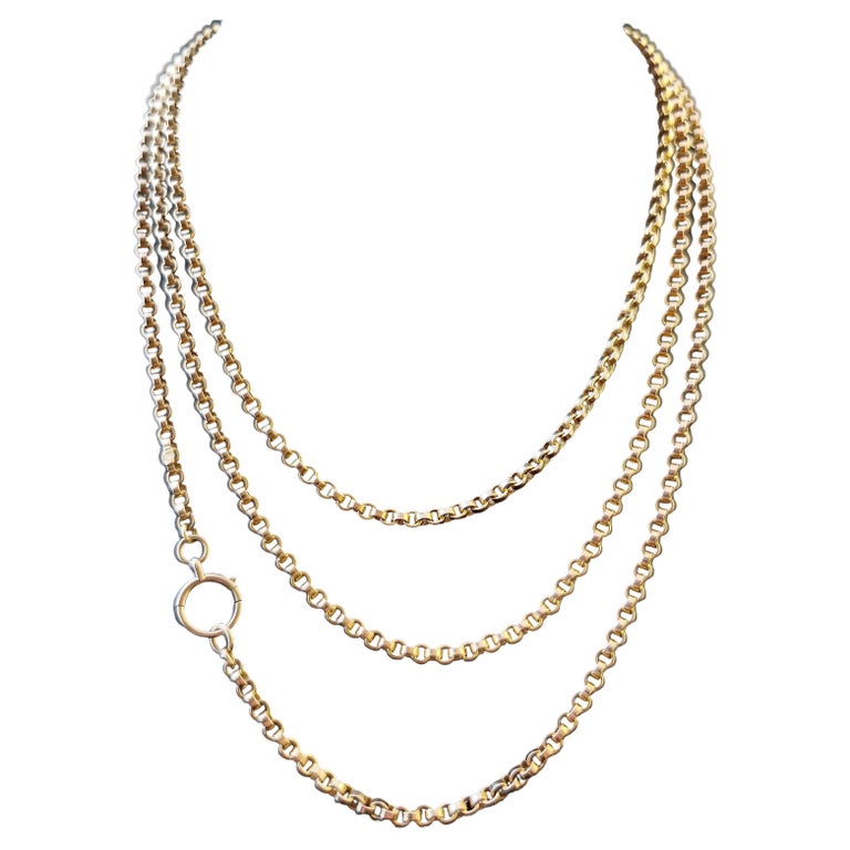 Antique Victorian 9 Karat Yellow Gold Longuard Chain, Muff Chain ...