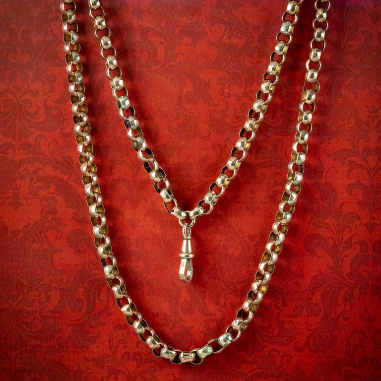Antique Victorian 9ct Gold Guard Chain For Sale at 1stDibs