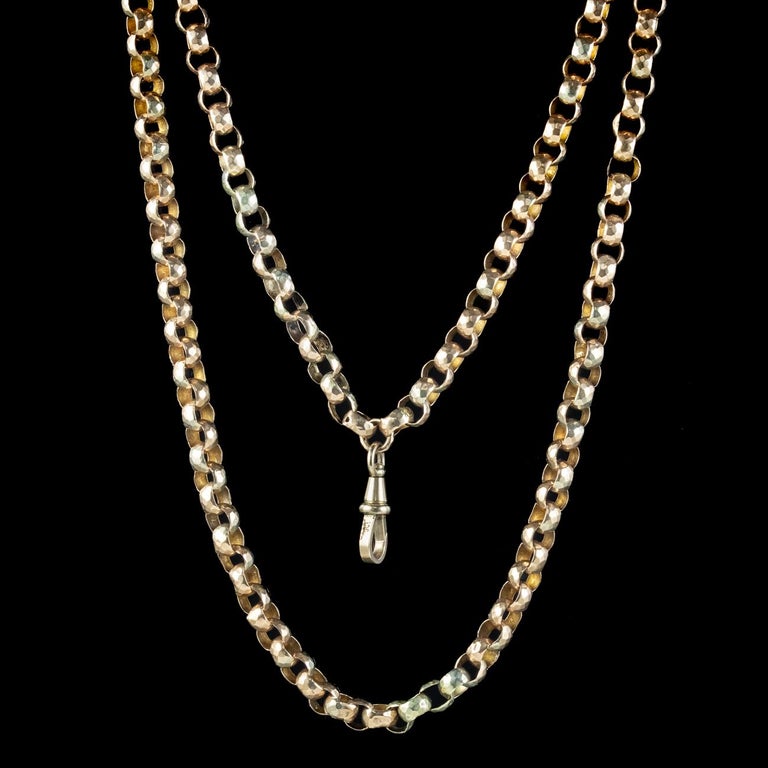 Antique Victorian 9ct Gold Guard Chain For Sale at 1stDibs