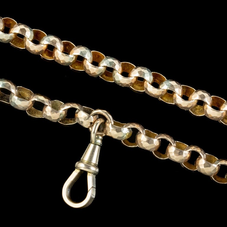 Antique Victorian 9ct Gold Guard Chain For Sale at 1stDibs