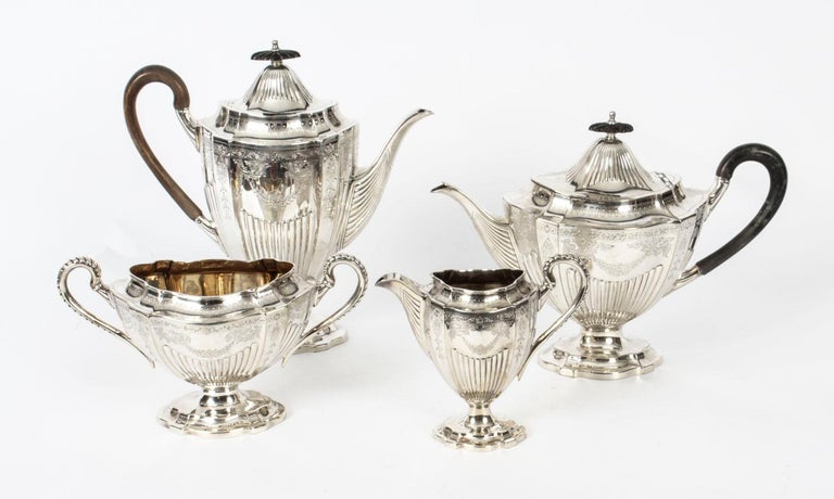Antique Victorian Adam Revival Silver Plated Tea and Coffee Set, 19th ...