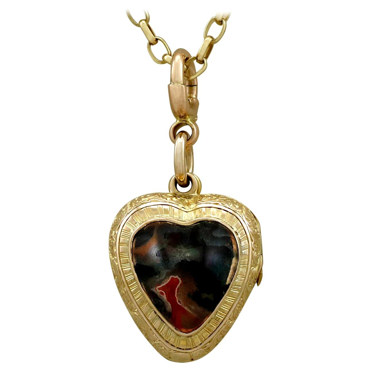 18th Century Georgian Garnet and Crystal Heart Locket at 1stdibs