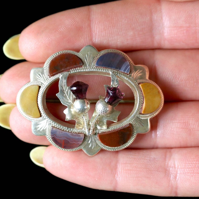 Antique Victorian Agate Scottish Thistle Brooch, circa 1860 at 1stDibs ...