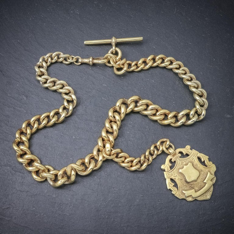 Antique Victorian Albert Chain 18 Carat Gold on Silver Dated 1900 ...