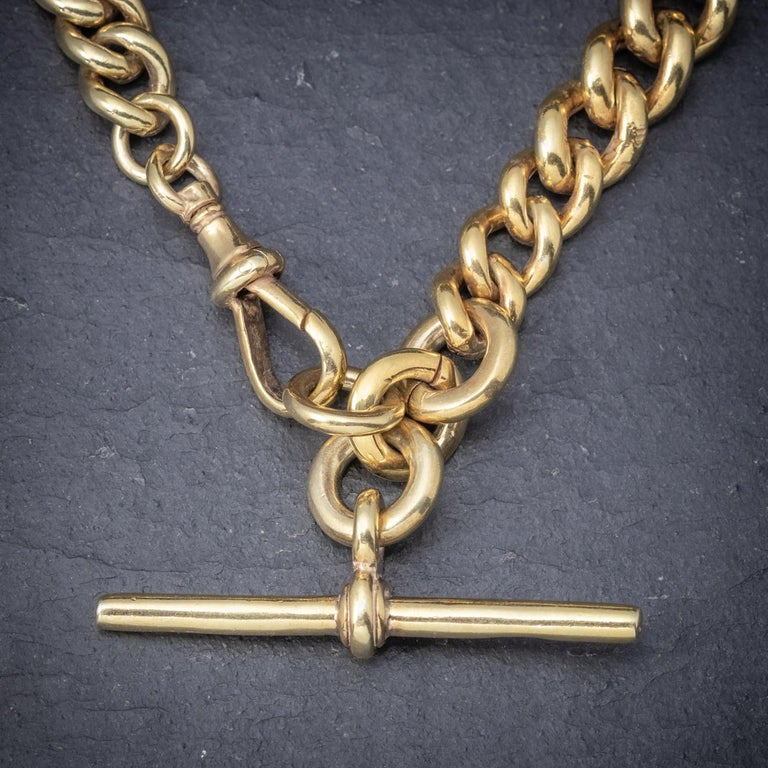 Antique Victorian Albert Chain 18 Carat Gold on Silver Dated 1900 ...