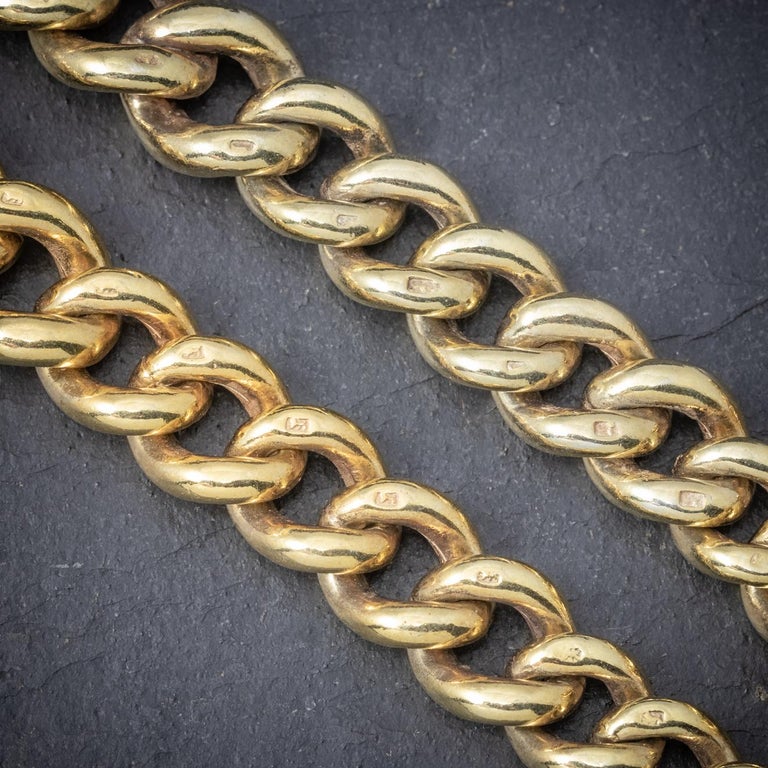 Antique Victorian Albert Chain 18 Carat Gold on Silver Dated 1900 ...