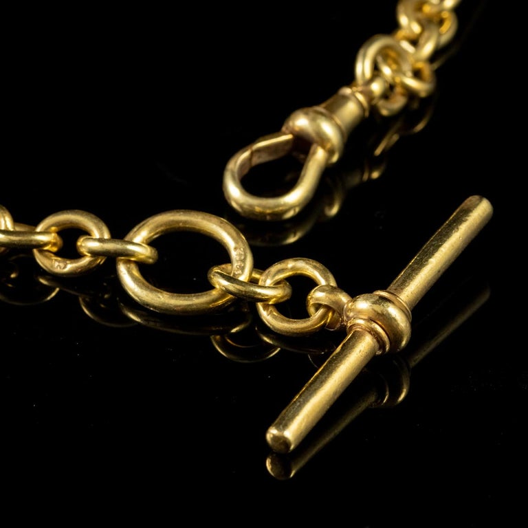 Antique Victorian Albert Chain 18 Carat Gold Sterling Silver Necklace ...