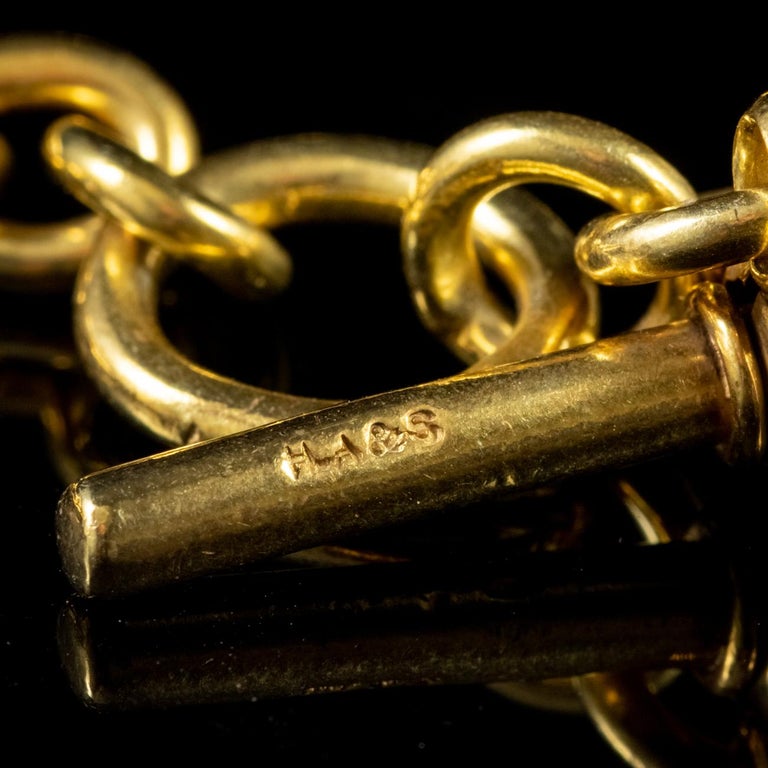 Antique Victorian Albert Chain 18 Carat Gold Sterling Silver Necklace ...