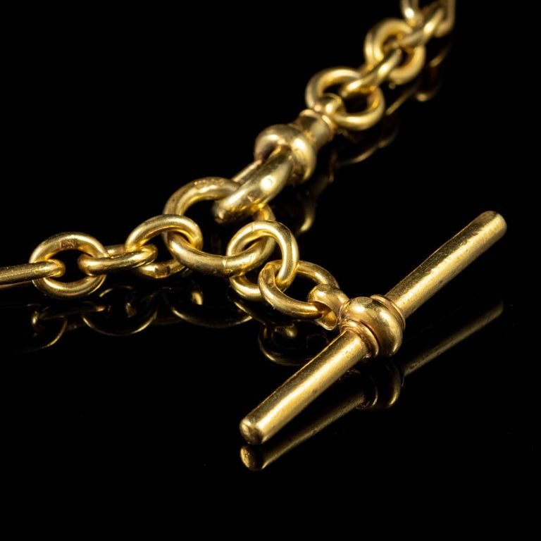 Antique Victorian Albert Chain 18 Carat Gold Sterling Silver Necklace ...