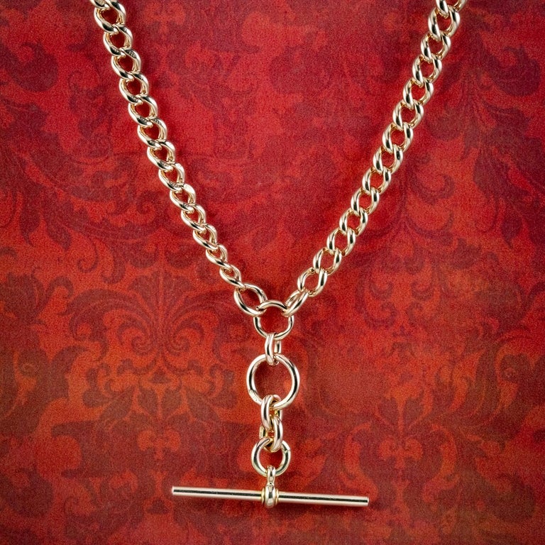 Antique Victorian Albert Chain 9 Carat Gold For Sale at 1stDibs