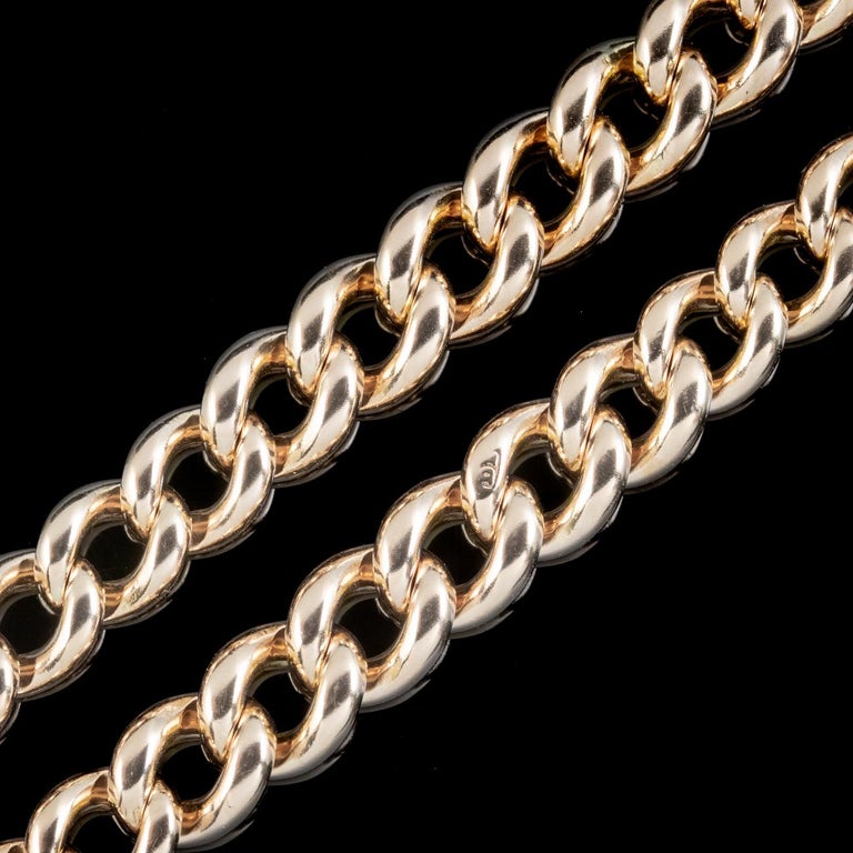 Antique Victorian Albert Chain 9 Carat Gold For Sale at 1stDibs