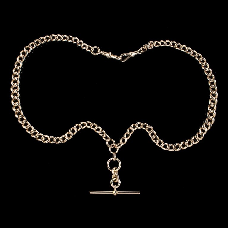 Antique Victorian Albert Chain 9 Carat Gold For Sale at 1stDibs