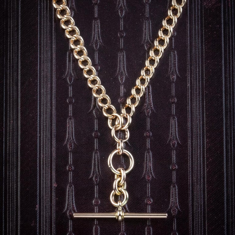 Antique Victorian Albert Chain 9 Carat Gold For Sale at 1stDibs