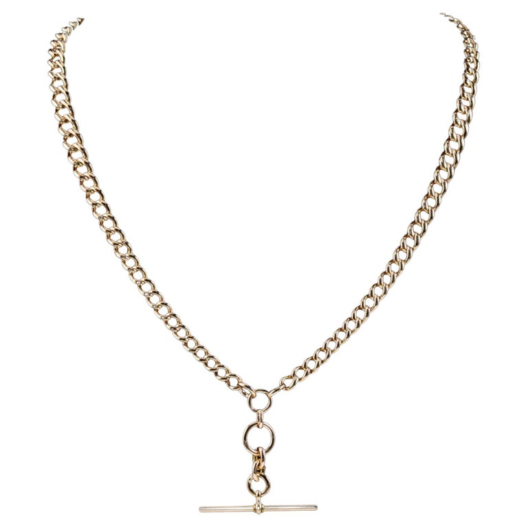 Antique Victorian Albert Chain in 9ct Gold For Sale at 1stDibs