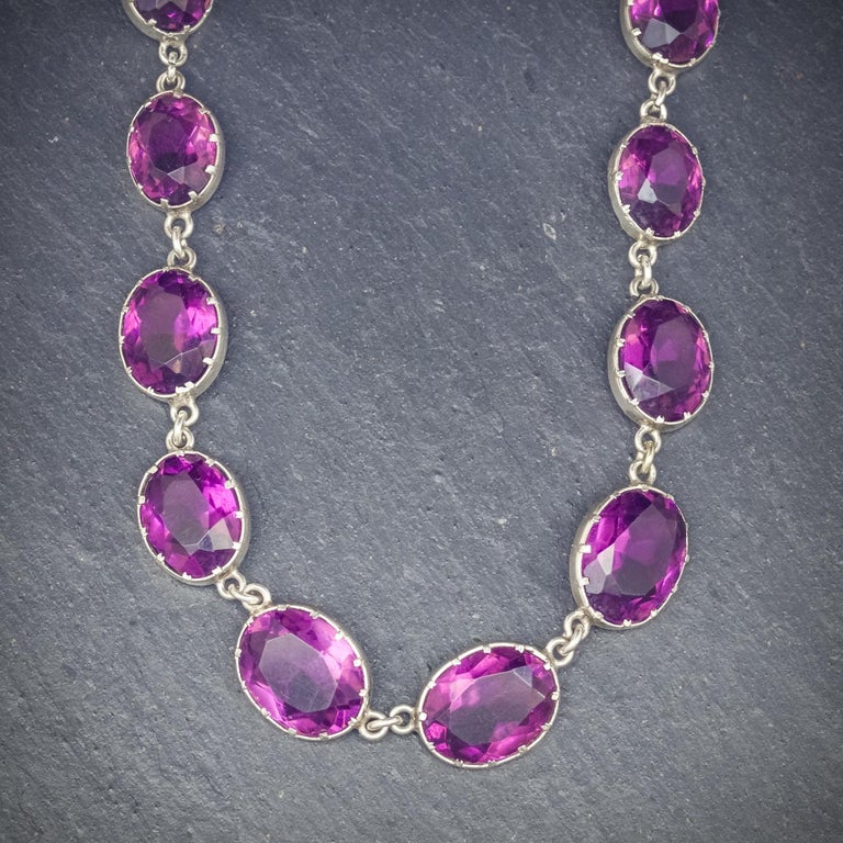 Antique Victorian Amethyst Necklace Silver, circa 1900 at 1stDibs ...